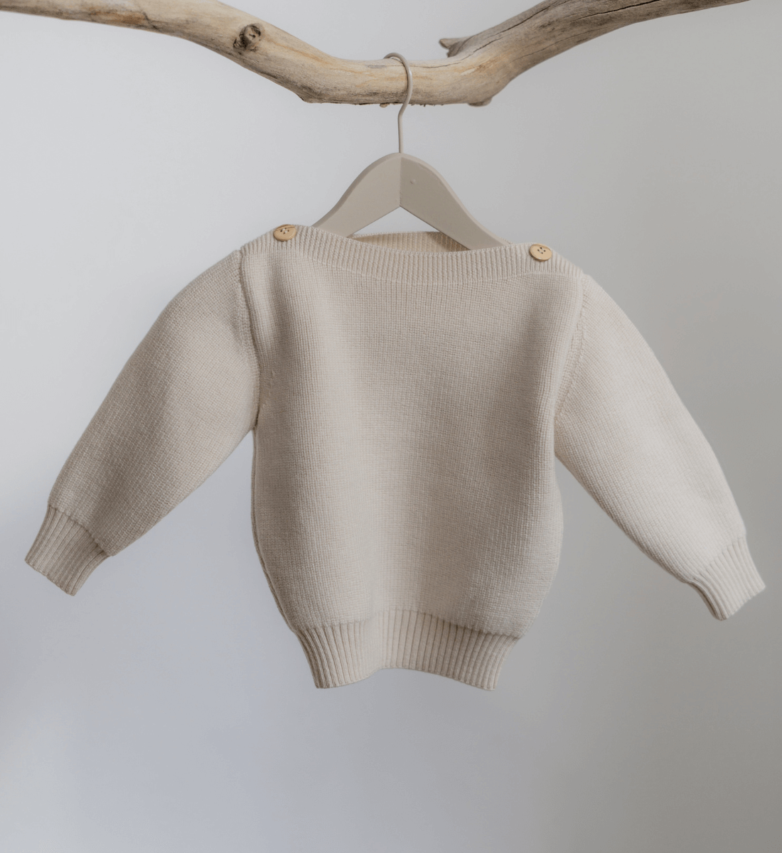 Lil' Leo: Pullover in Creme aus 100% Merinowolle